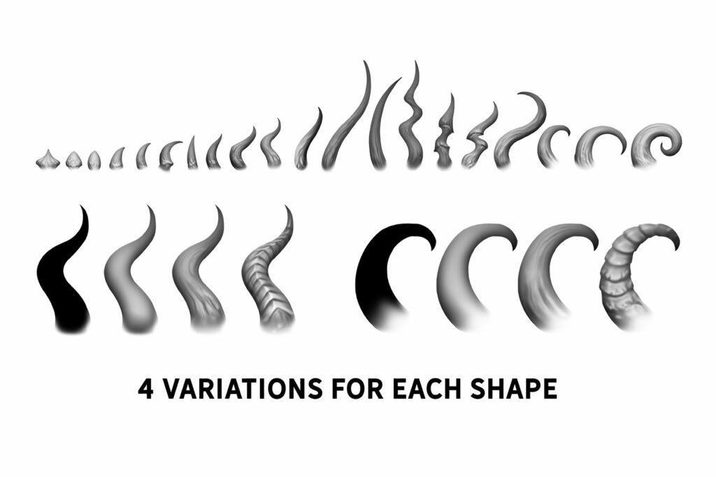 Horns And Spikes Brush Set – MasterBundles
