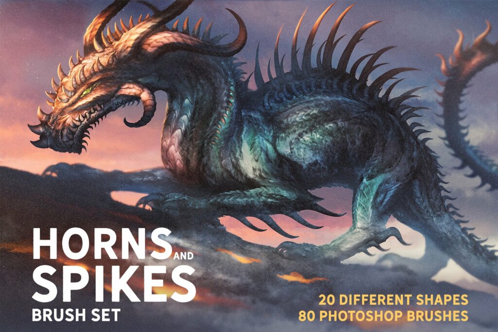 Horns And Spikes Brush Set – MasterBundles
