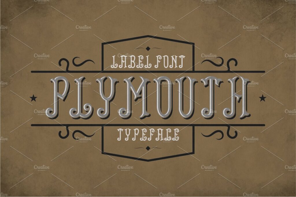 Plymouth Vintage Label Typeface – MasterBundles