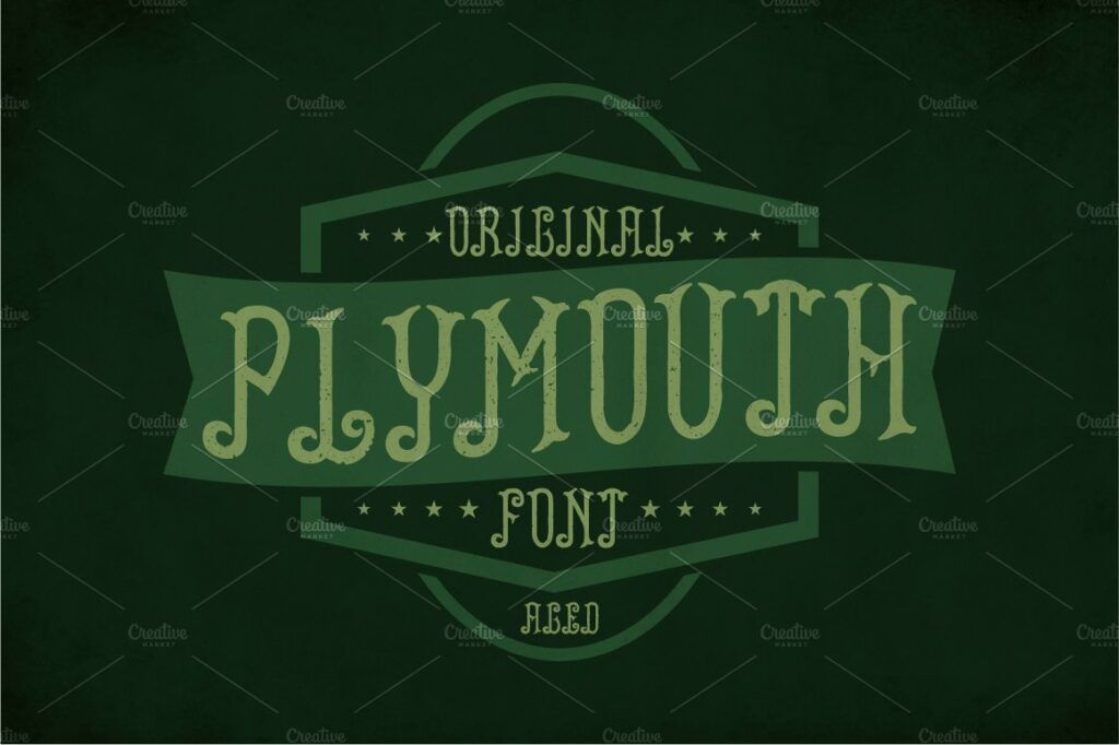 Plymouth Vintage Label Typeface – MasterBundles