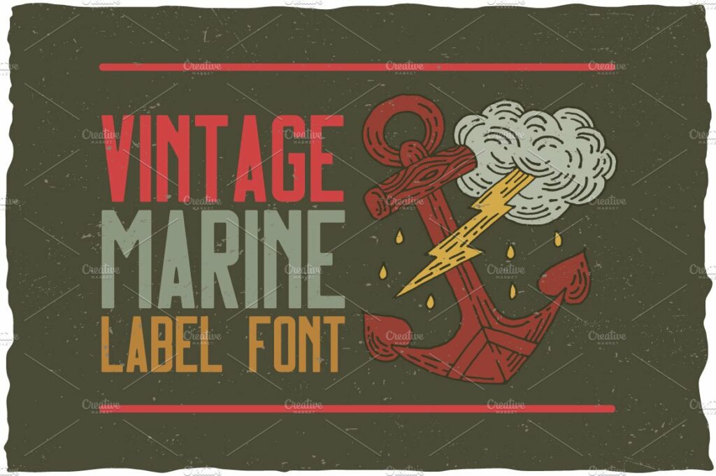 Vintage Marine Label Typeface – MasterBundles