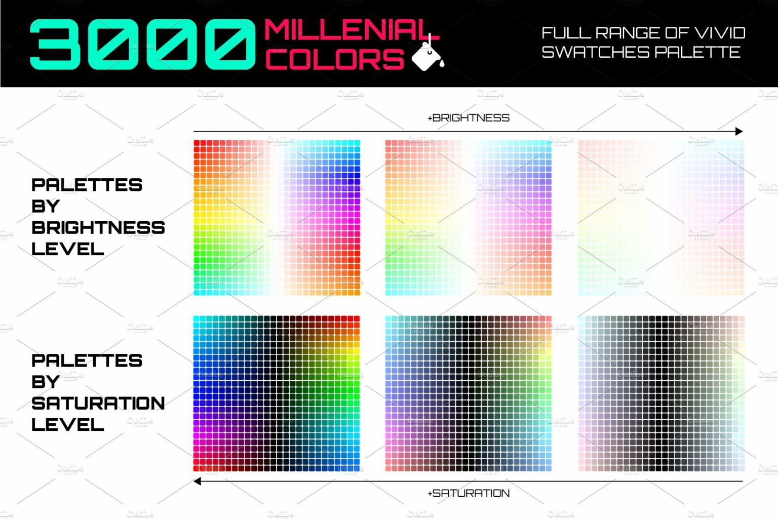 3000 Millenial Color Swatches Set – MasterBundles