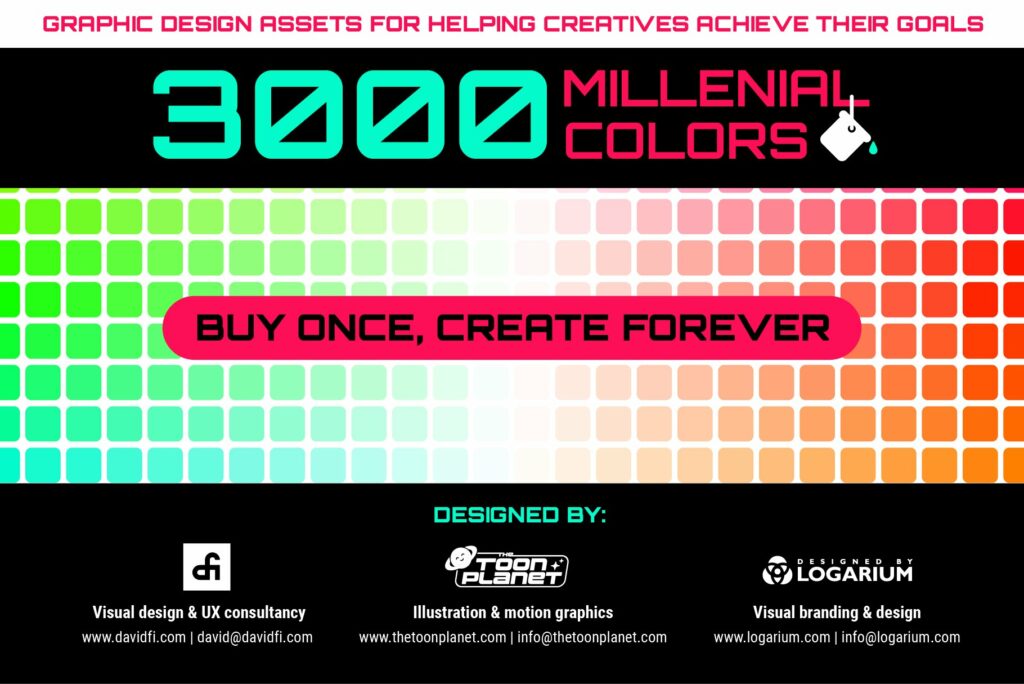 3000 Millenial Color Swatches Set – MasterBundles