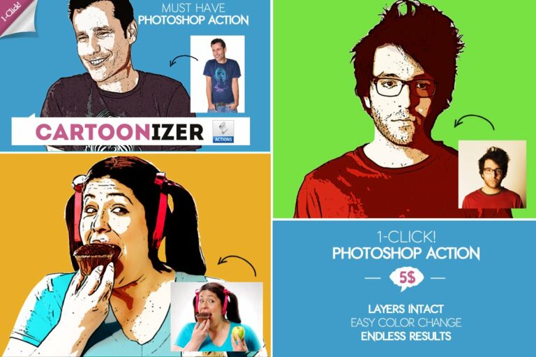 Comic Cartoon Photoshop Action – MasterBundles