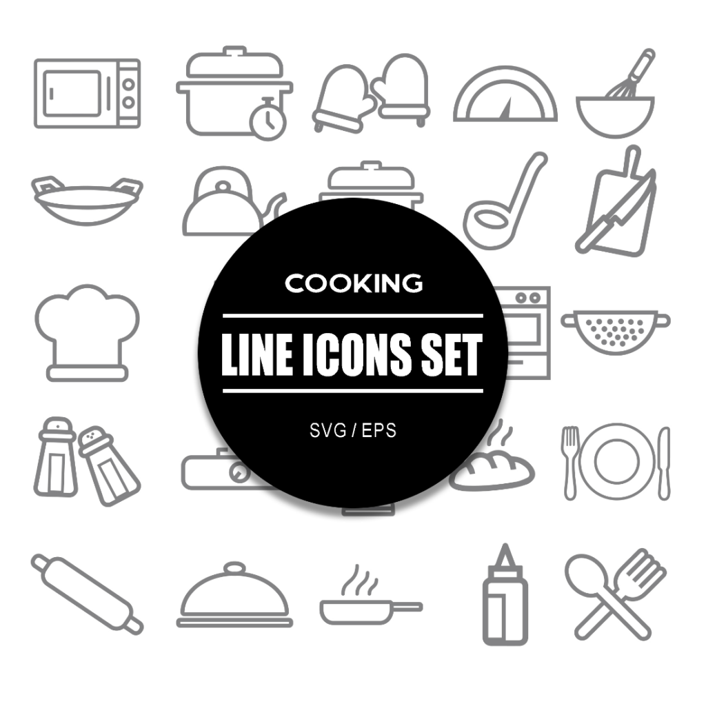 Vector cooking outline icon set – MasterBundles