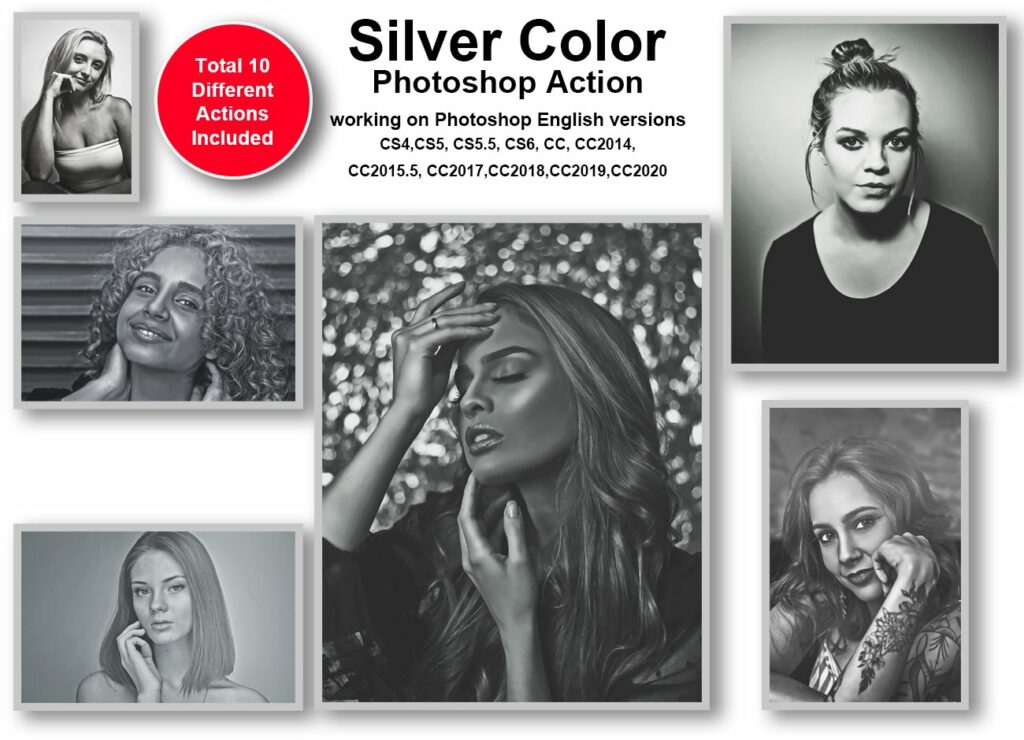 Silver Color Photoshop Action – MasterBundles