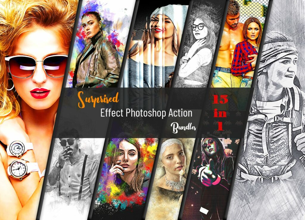 15 in 1 Surprised Effect PS Action – MasterBundles