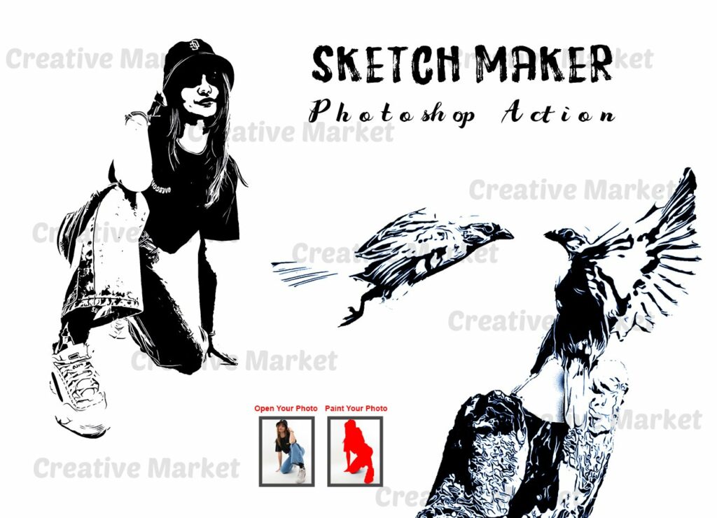 Sketch Maker Photoshop Action – MasterBundles