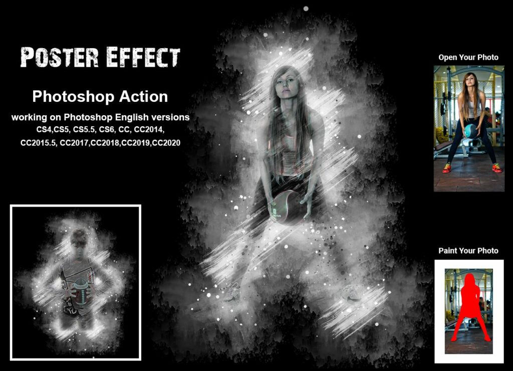 Poster Effect Photoshop Action – MasterBundles