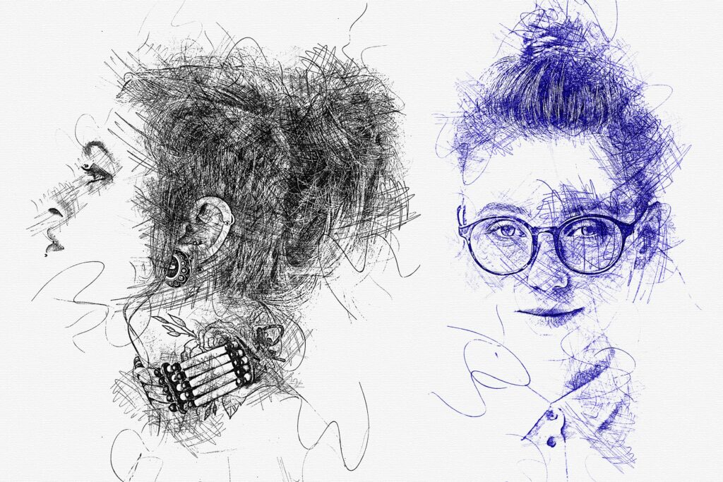 Ink Pen Sketch Photoshop Action – MasterBundles