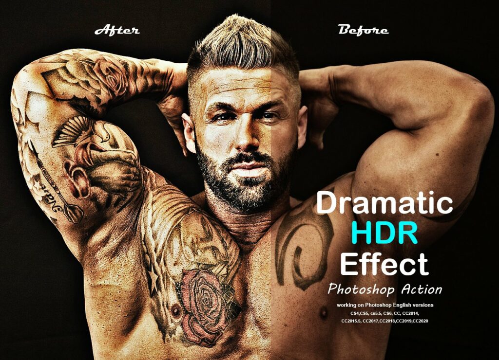 Dramatic HDR Effect Photoshop Action – MasterBundles