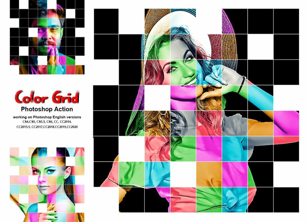 Color Grid Photoshop Action – MasterBundles