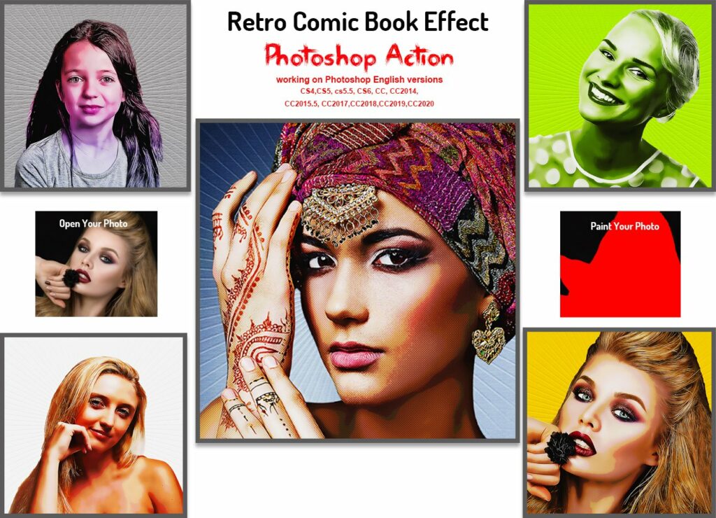 Retro Comic Book Effect PS Action – MasterBundles