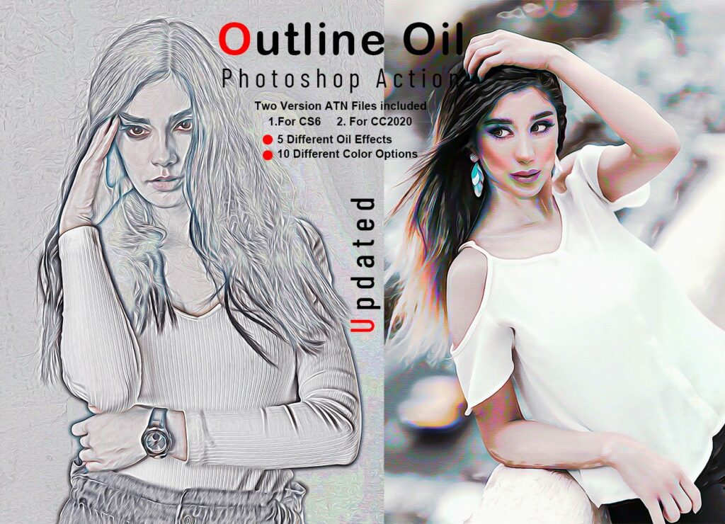 Outline Oil Photoshop Action – MasterBundles