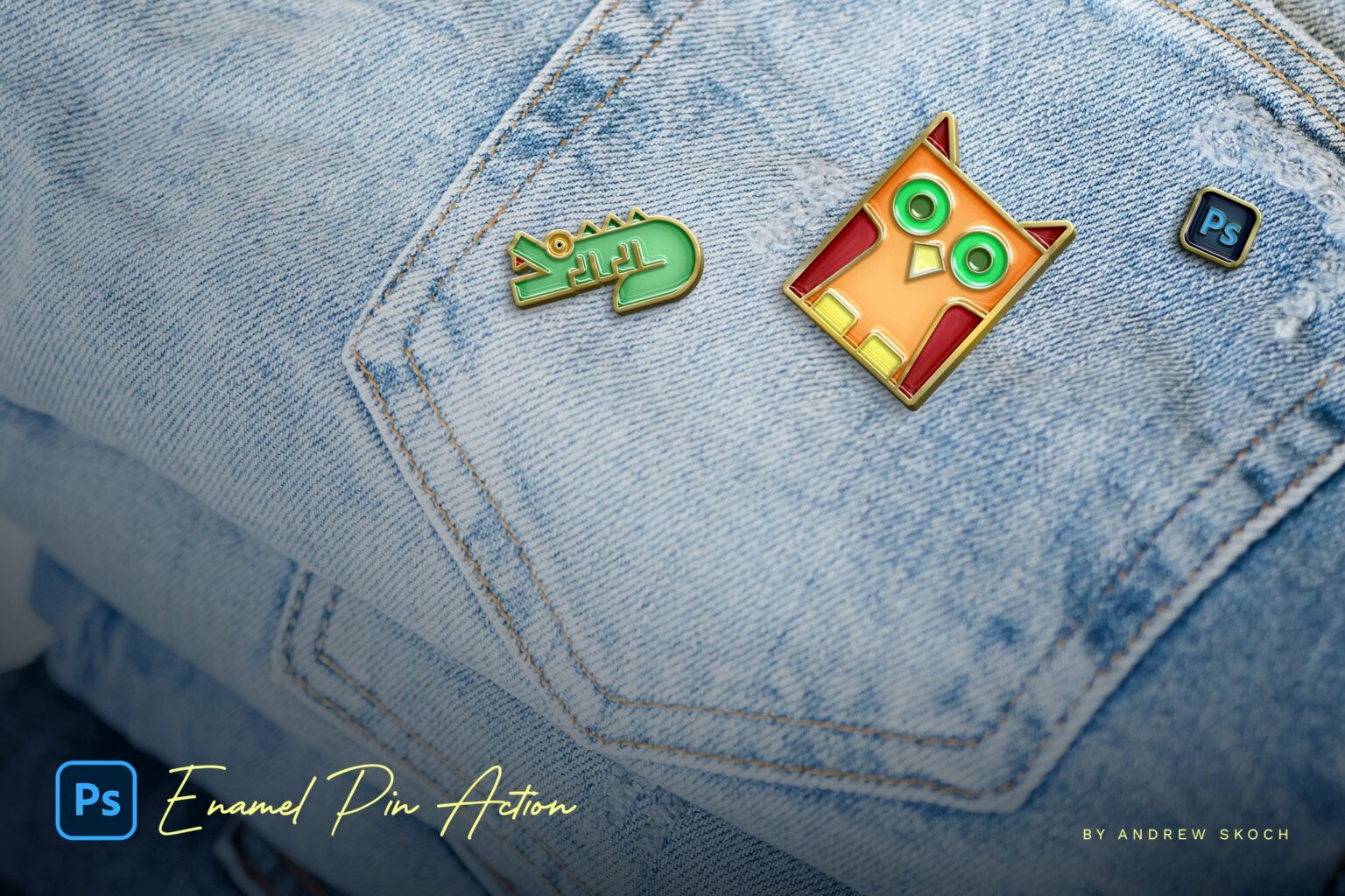 Enamel Pin Photoshop Action – MasterBundles