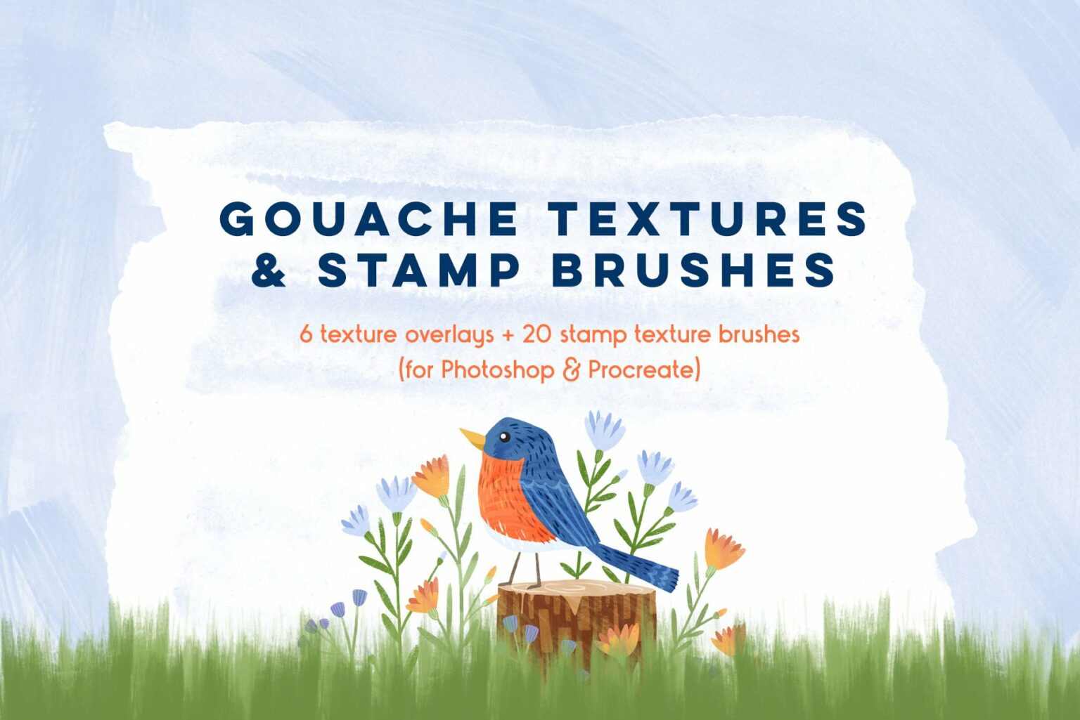 Gouache Textures + Stamp Brushes – MasterBundles