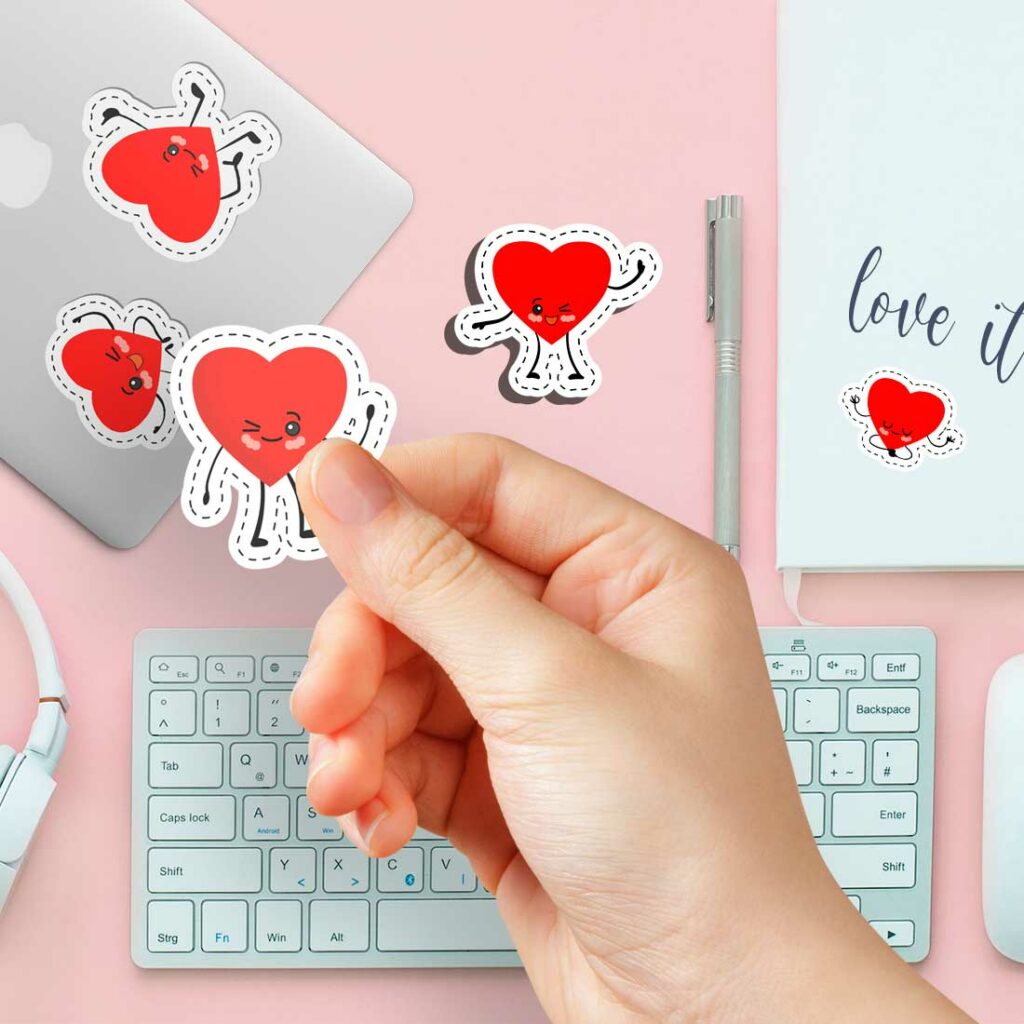 Red heart sticker PNG. valentines day love - MasterBundles