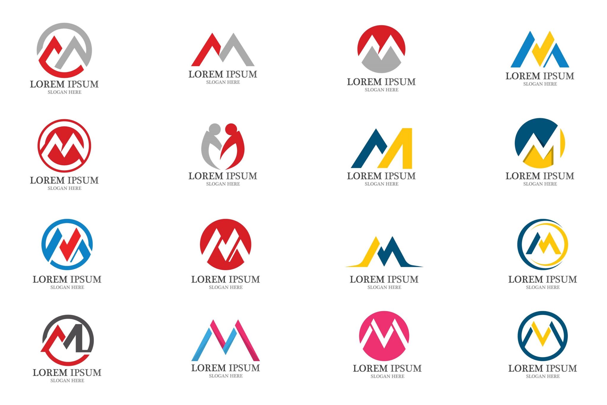 M logo design letter template - MasterBundles