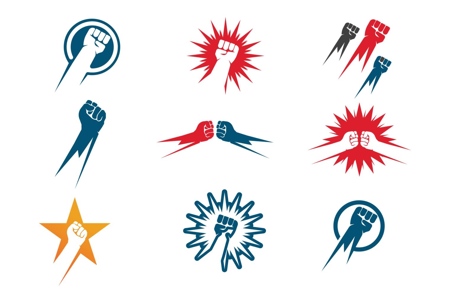 Hand punch strong logo vector - MasterBundles