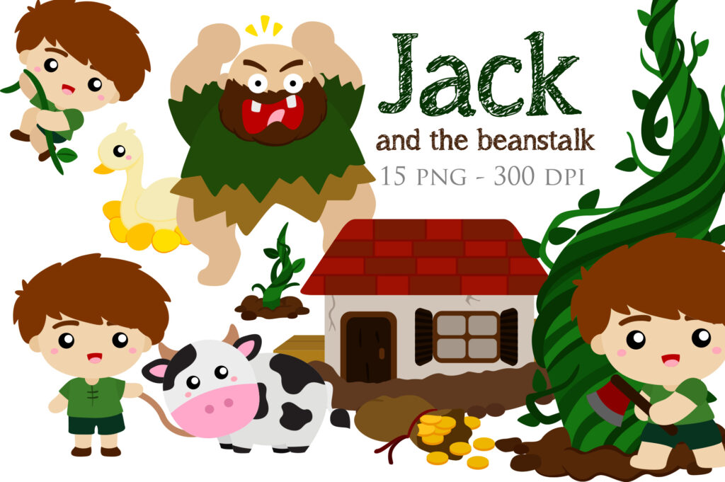 Jack and the Beanstalk Classic Bedtime Story Kids Vector Clipart ...
