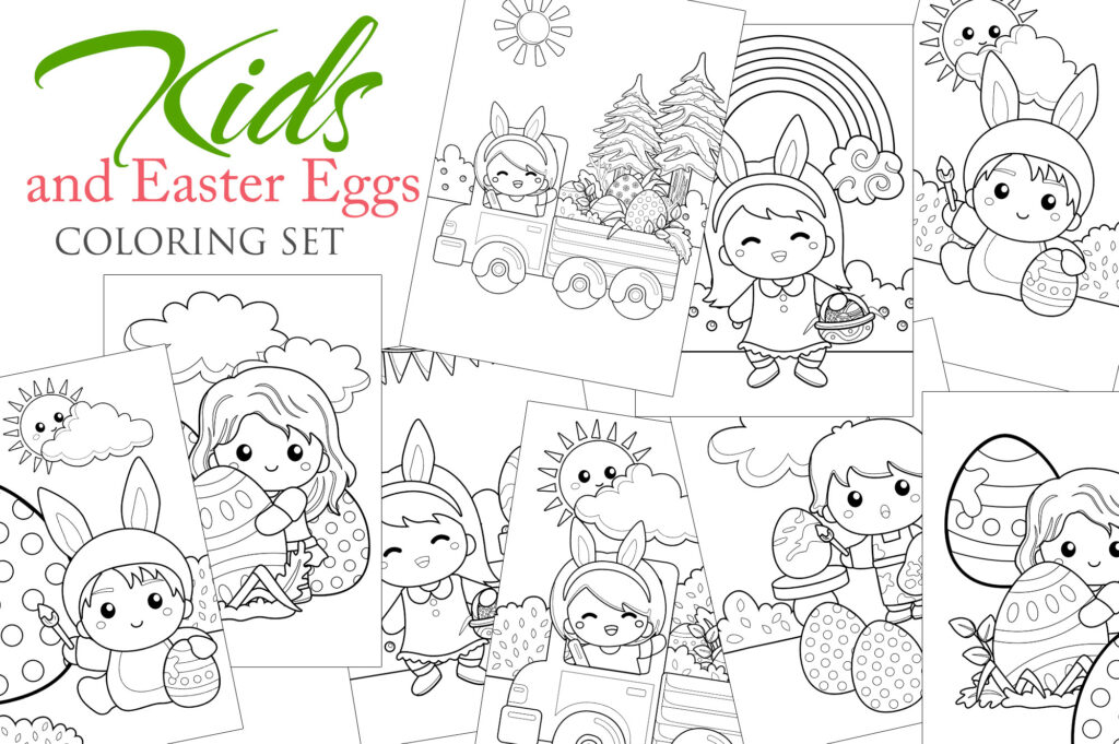 Holiday Easter Eggs Coloring Pages Activity For Kids And Adult ...