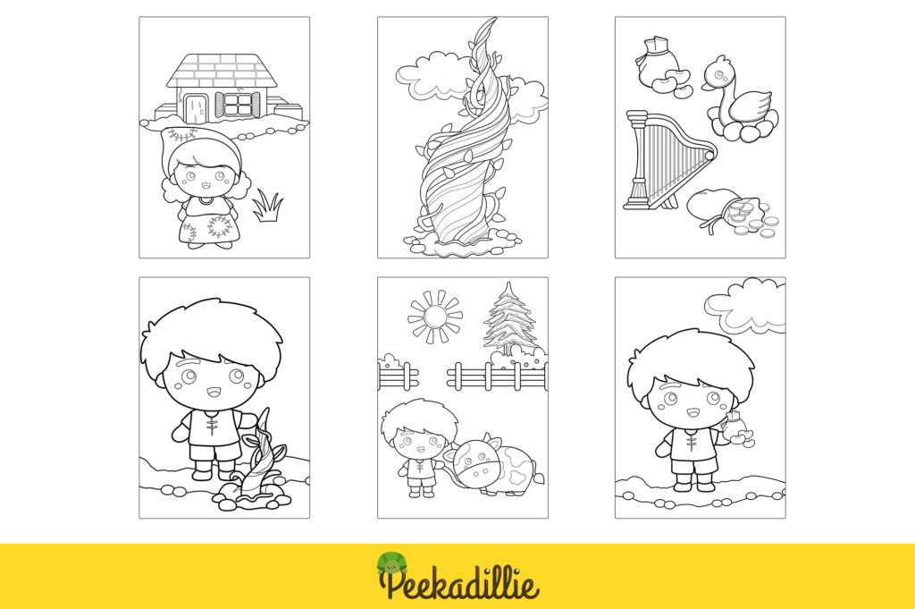 Jack and the Beanstalk Classic Kids Bedtime Story Coloring Pages ...