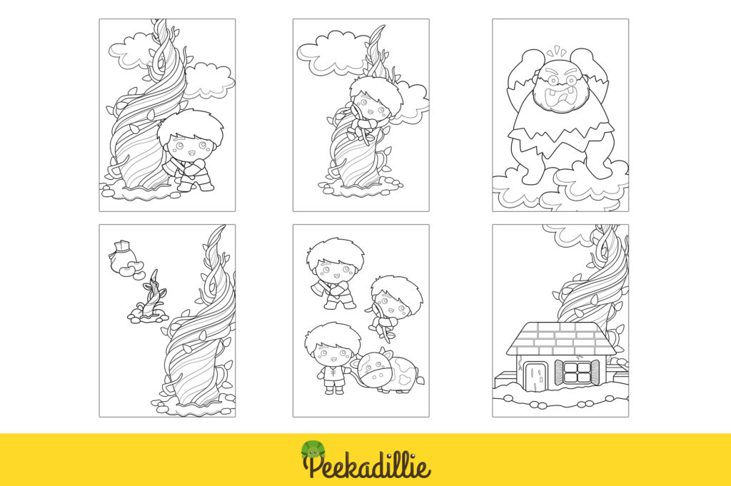 Jack and the Beanstalk Classic Kids Bedtime Story Coloring Pages ...