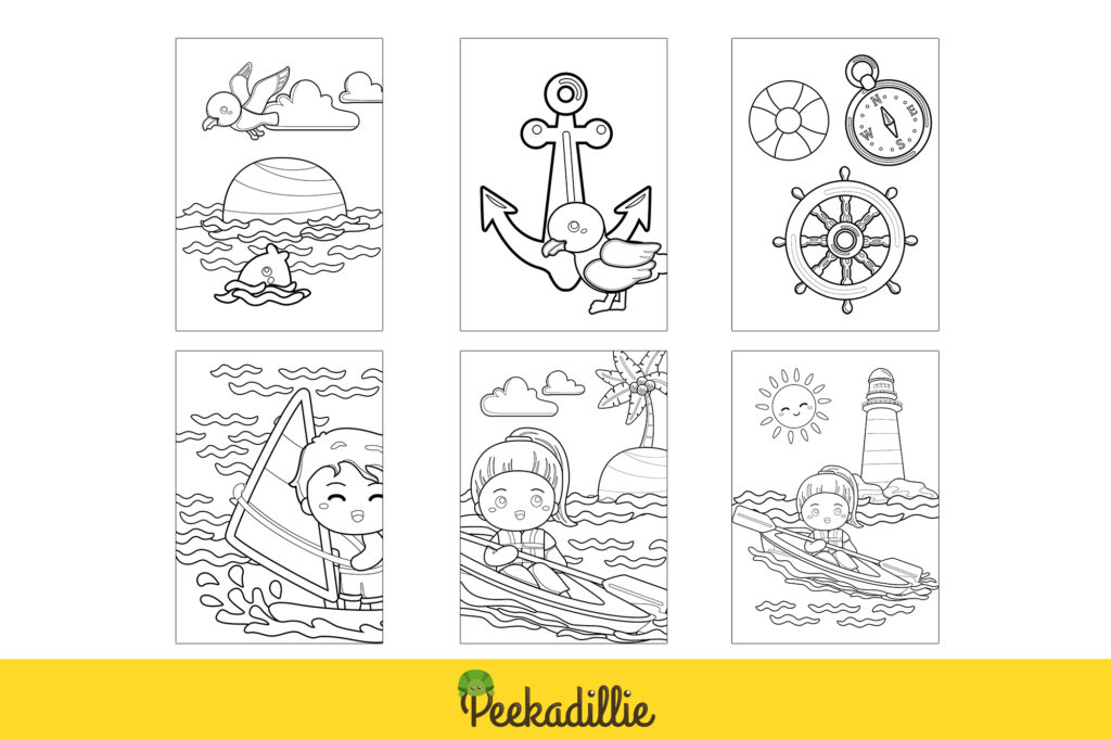 Sailing Nautical Sea Coloring Pages Activity For Kids And Adult ...