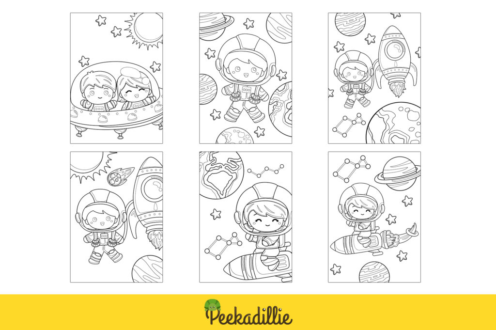 Solar System Outer Space Planet Astronaut Coloring Pages Activity For ...
