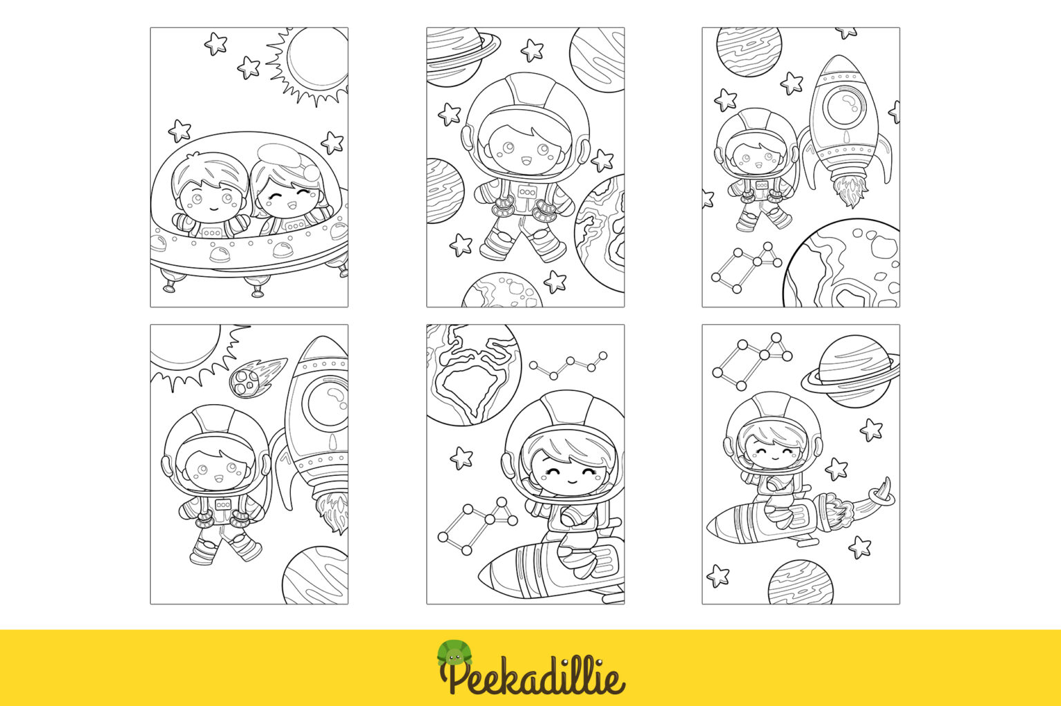 Solar System Outer Space Planet Astronaut Coloring Pages Activity For ...