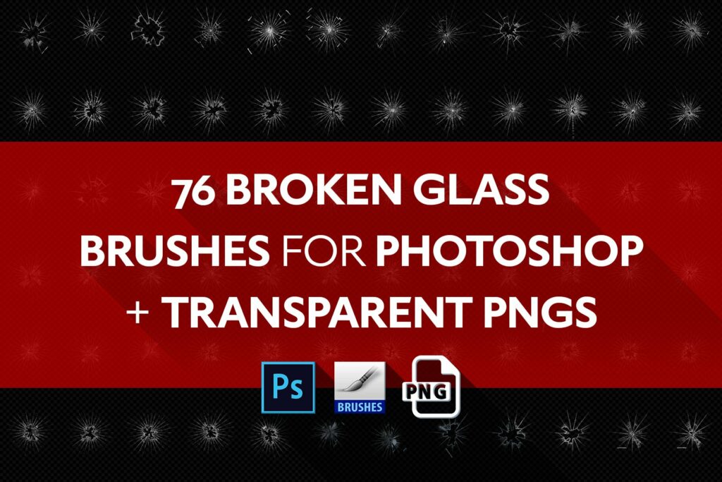 Broken Glass Brushes and Textures – MasterBundles