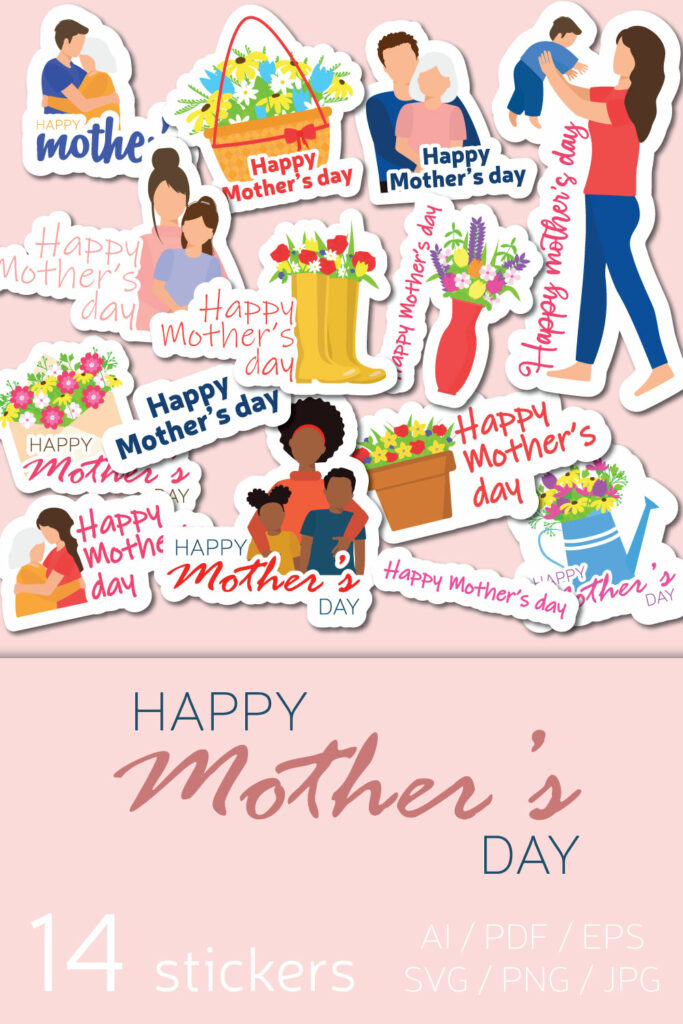 Happy Mother's Day Stickers - MasterBundles