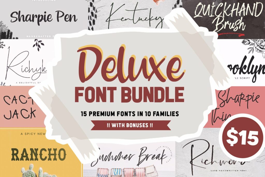 Deluxe Font Bundle + Bonuses – MasterBundles