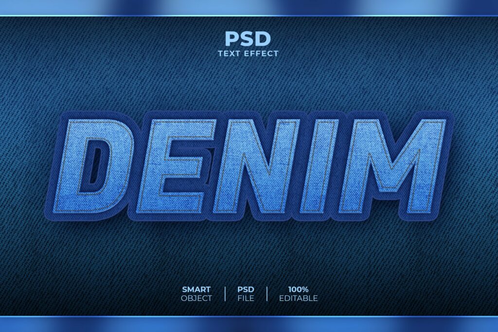 Denim 3D Editable Text Effect – MasterBundles