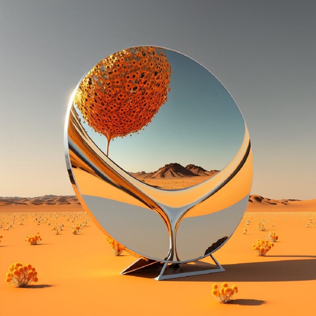 Mirror subjects in the desert. Abstraction. - MasterBundles