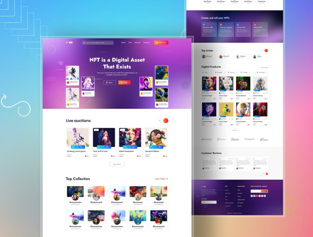 NftPro – NFT Marketplace Website Template - MasterBundles