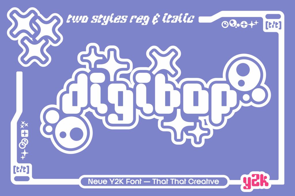 Y2K font DigiBop Duo – MasterBundles