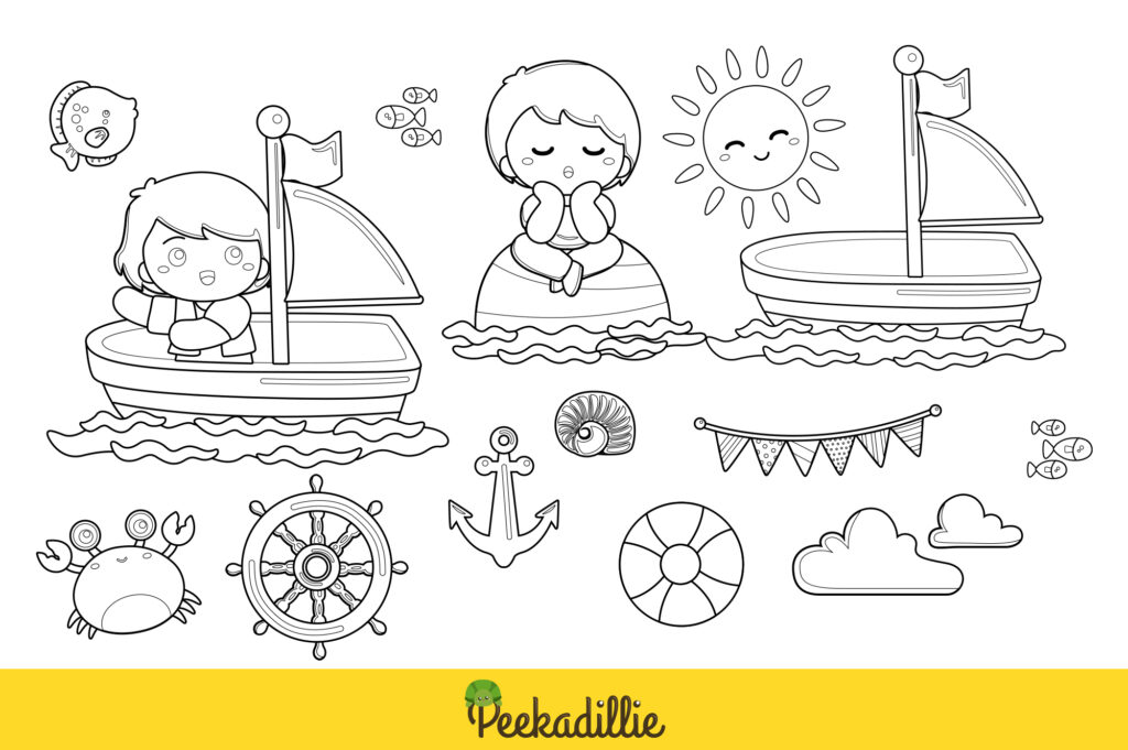 Sailing Nautical Sea Scrapbook Digital Stamp - MasterBundles