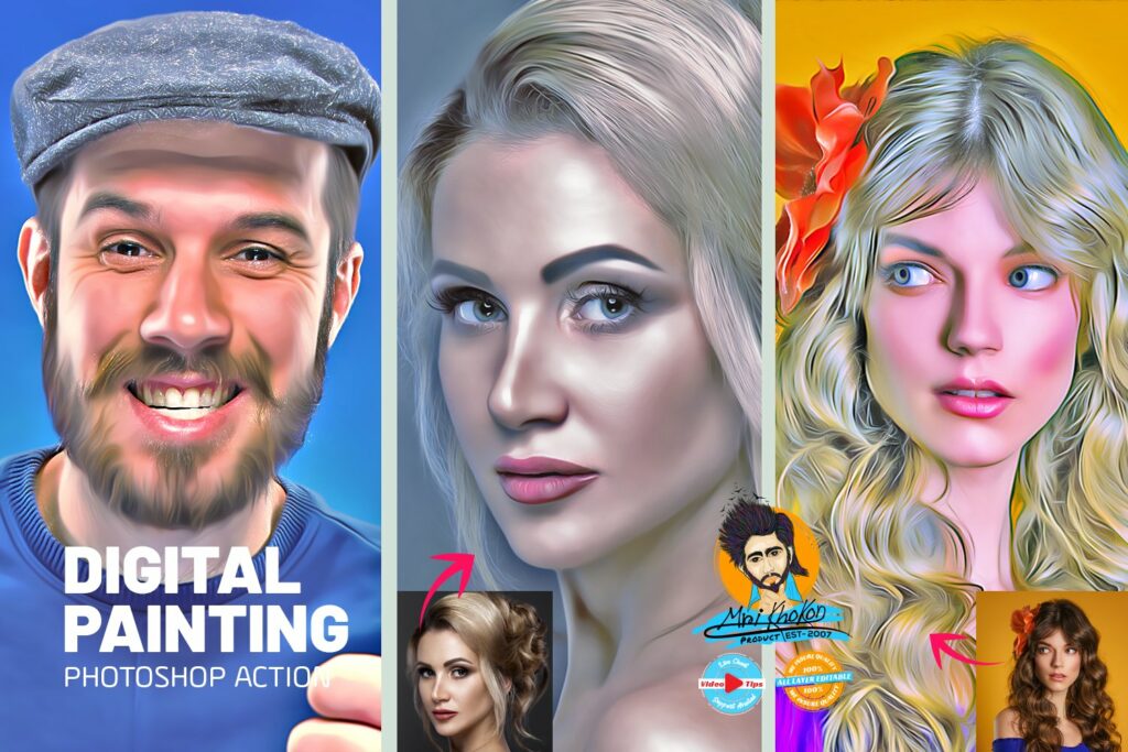 Digital Painting Photoshop Action – MasterBundles