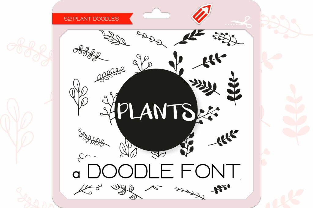 Plant Doodles - Dingbats Font – MasterBundles