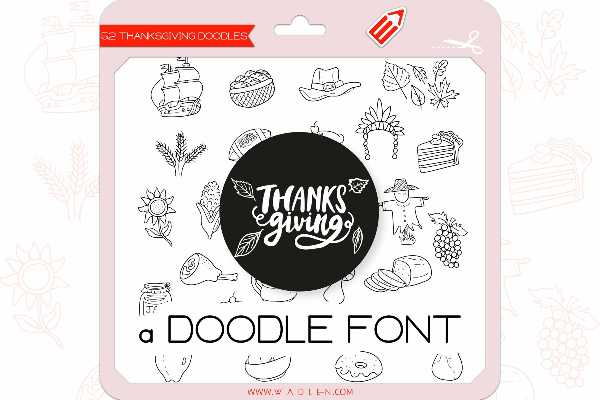 Thanksgiving Doodles - Dingbats Font – MasterBundles