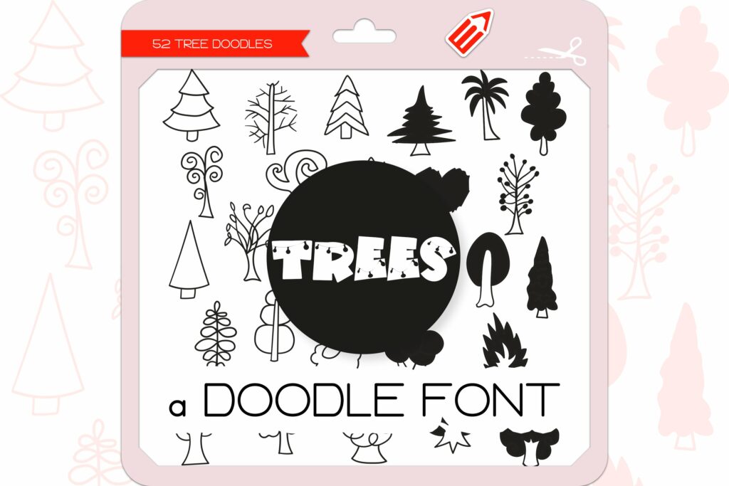 Tree Doodles - Dingbats Font – MasterBundles