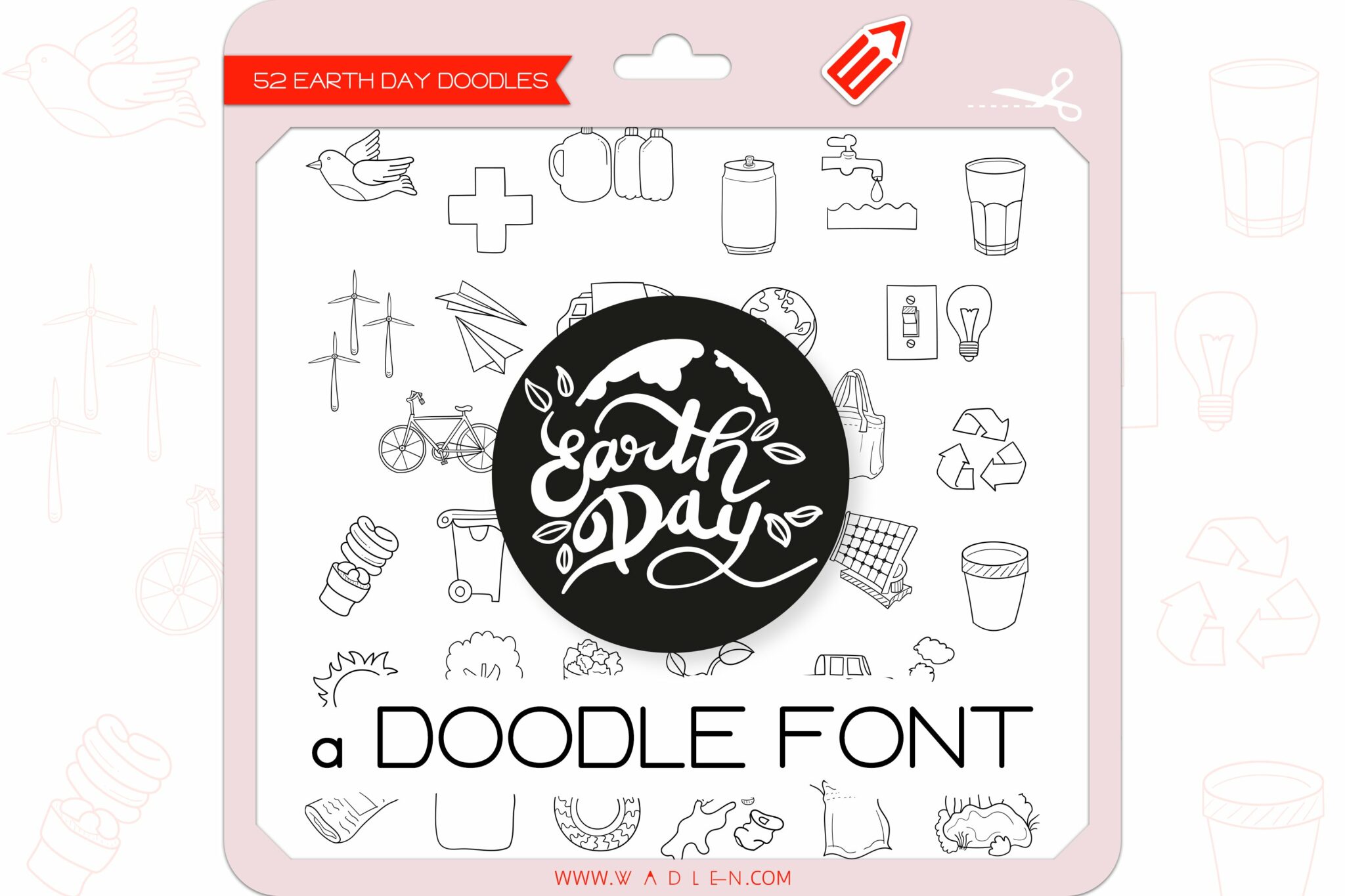 Earth Day Doodles - Dingbats Font – MasterBundles