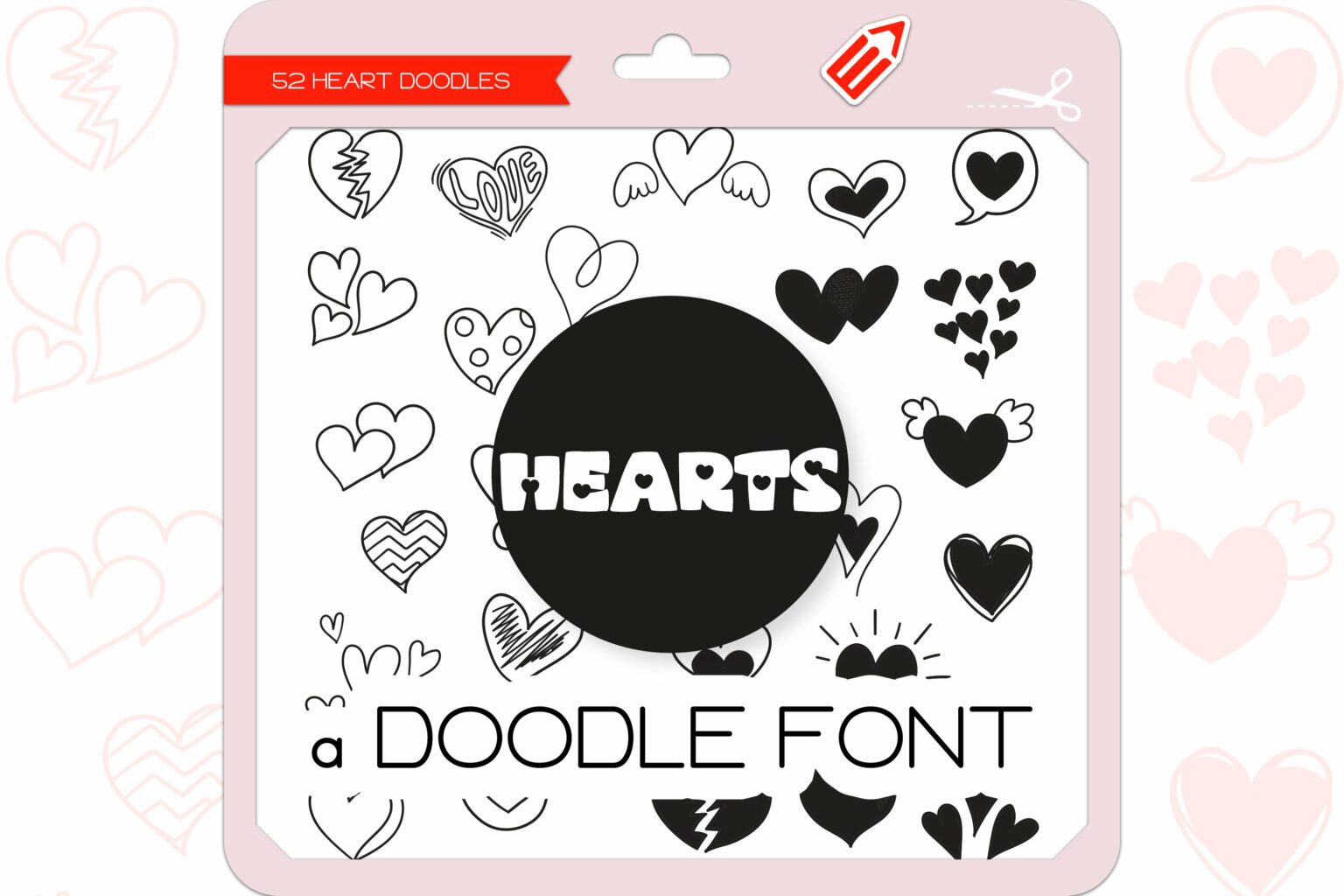 Heart Doodles - Dingbats Font – MasterBundles