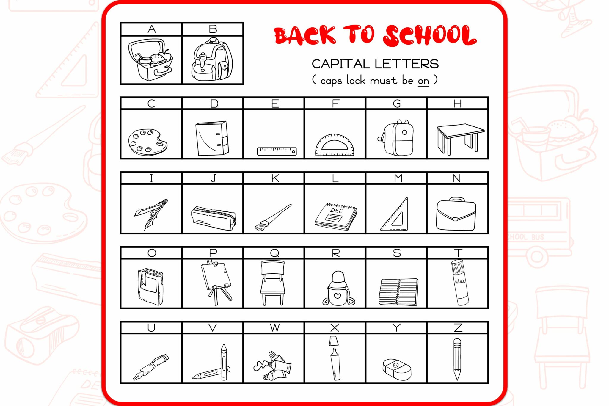 Back to School Doodles Dingbats Font – MasterBundles