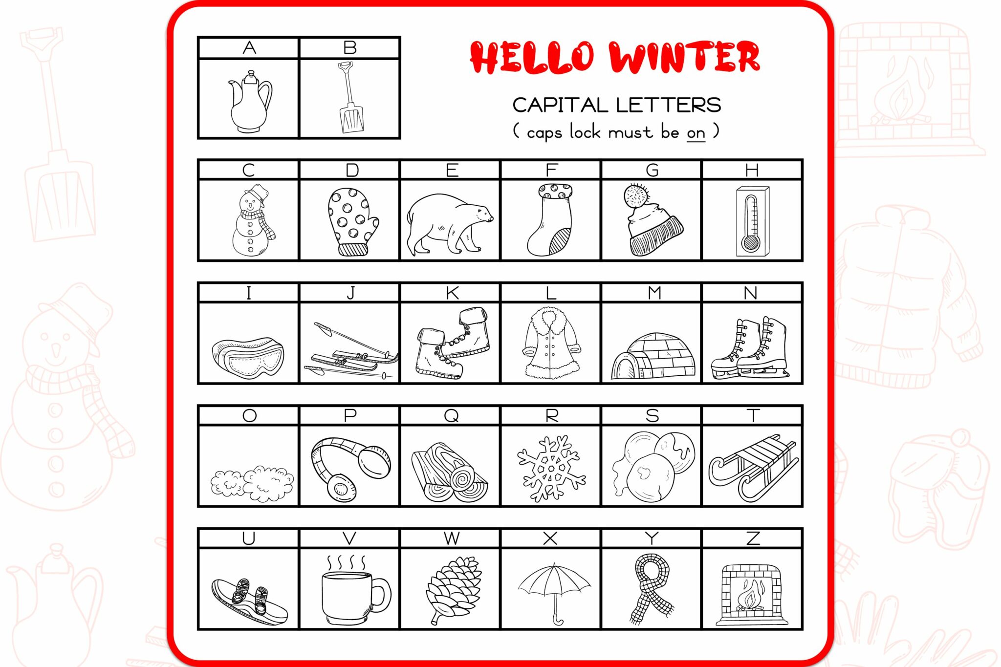 Winter Doodles - Dingbats Font – MasterBundles