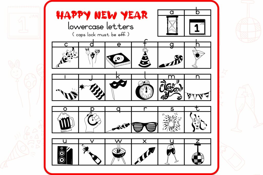 New Year Doodles - Dingbats Font – MasterBundles