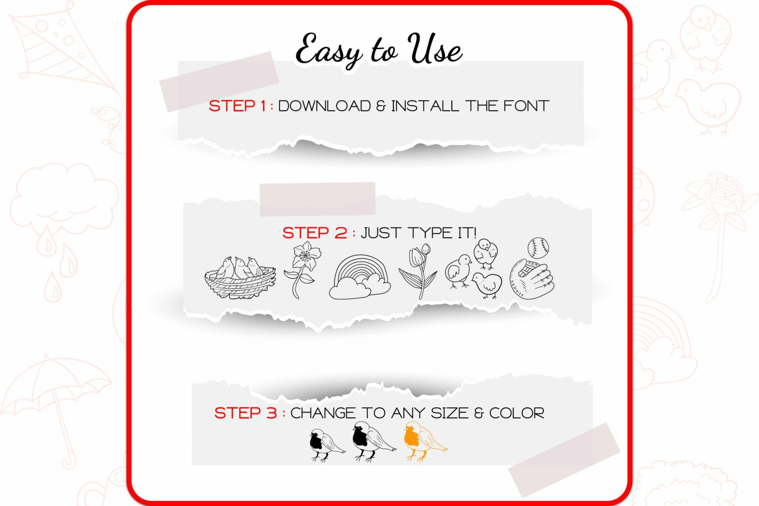 Spring Doodles - Dingbats Font – MasterBundles