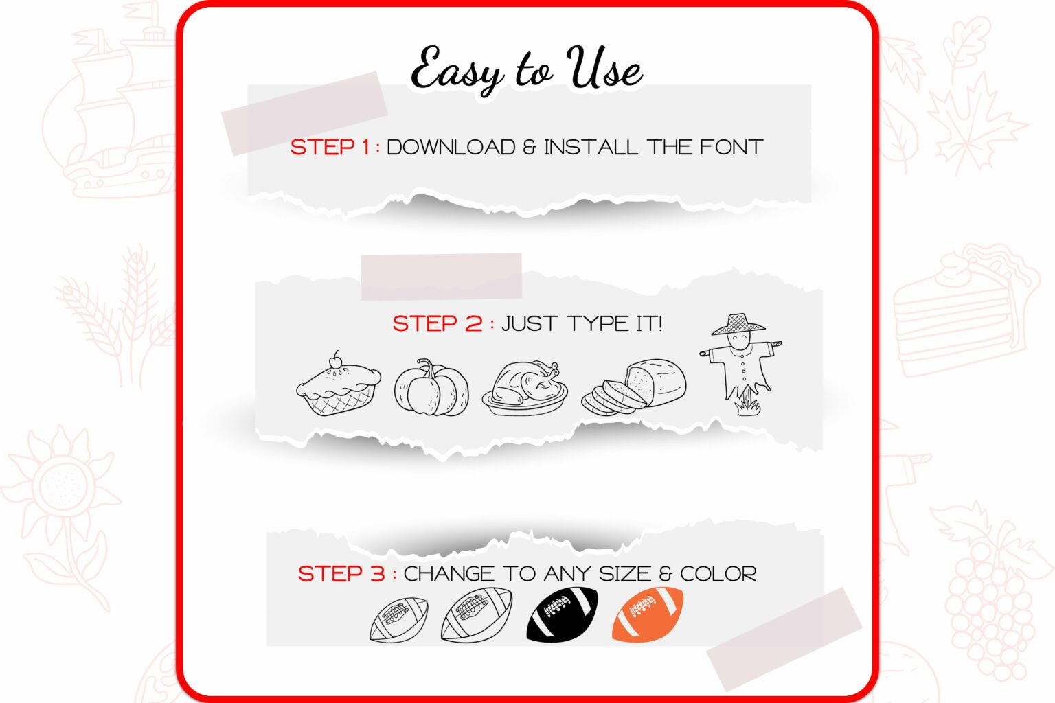 Thanksgiving Doodles - Dingbats Font – MasterBundles