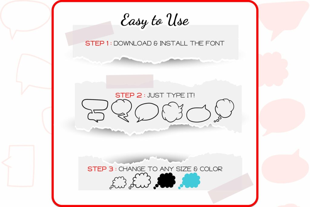 Speech Bubble Doodles Dingbats Font – MasterBundles